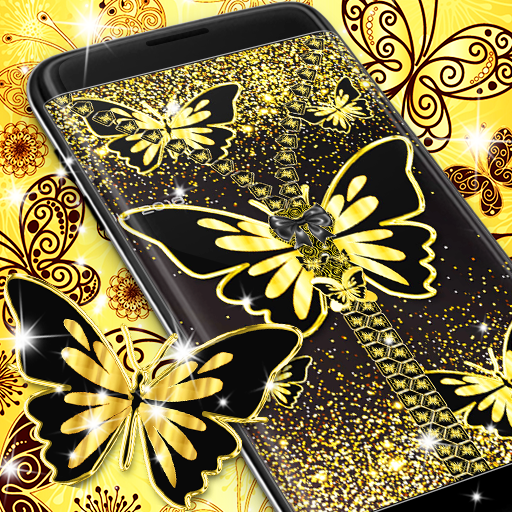 دانلود برنامه Golden butterflies lock screen برای اندروید | مایکت