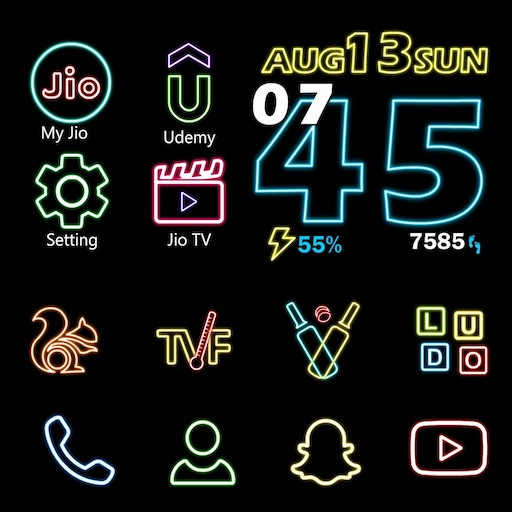 دانلود برنامه Neon Icon Pack برای اندروید | مایکت